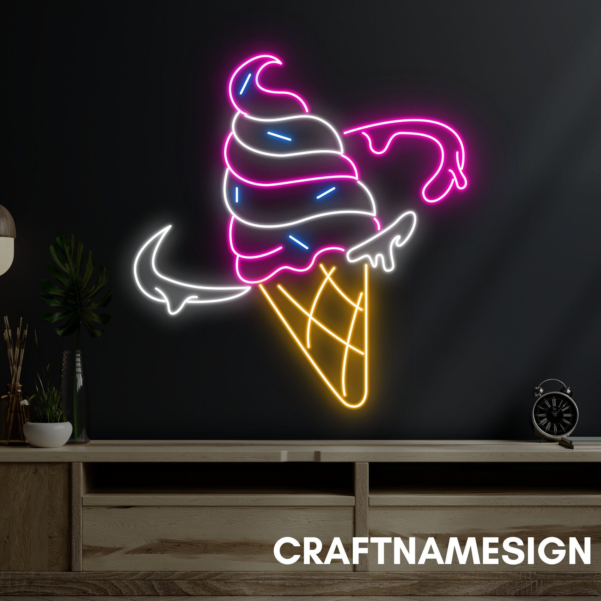 Ice Cream Planet LED Neon Sign - Craft Name Sign