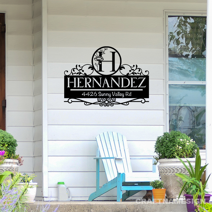Personalized Hernandez Last Name Monogram Letters Family name Metal ...