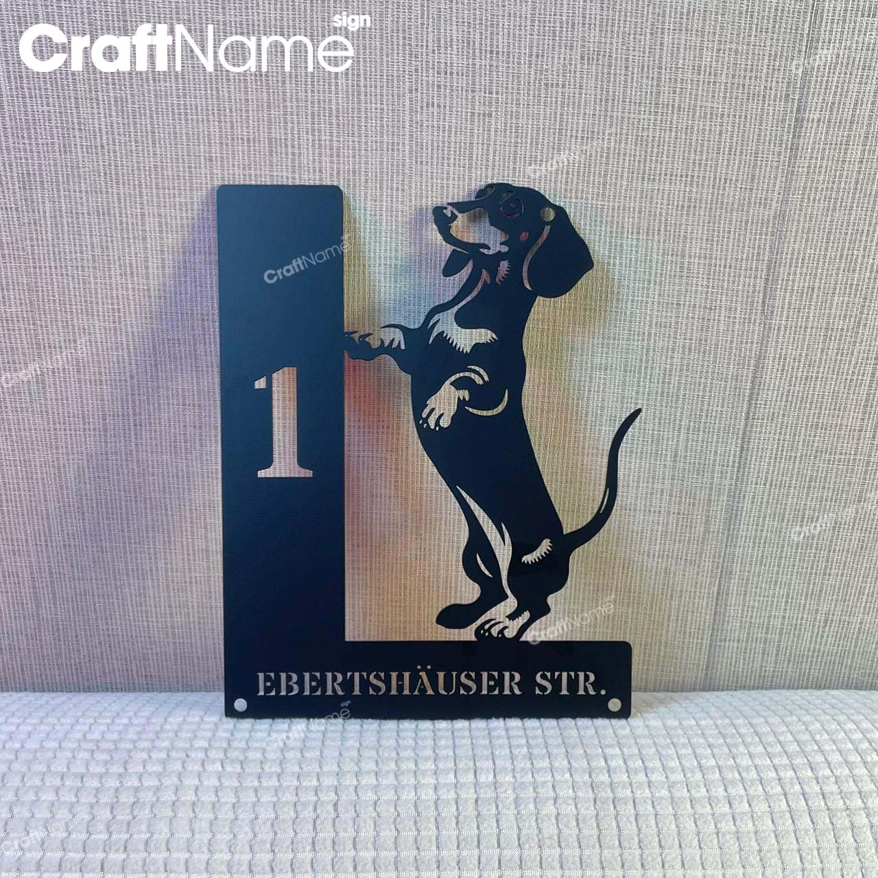 Personalized Dachshund House Number - Craft Name Sign