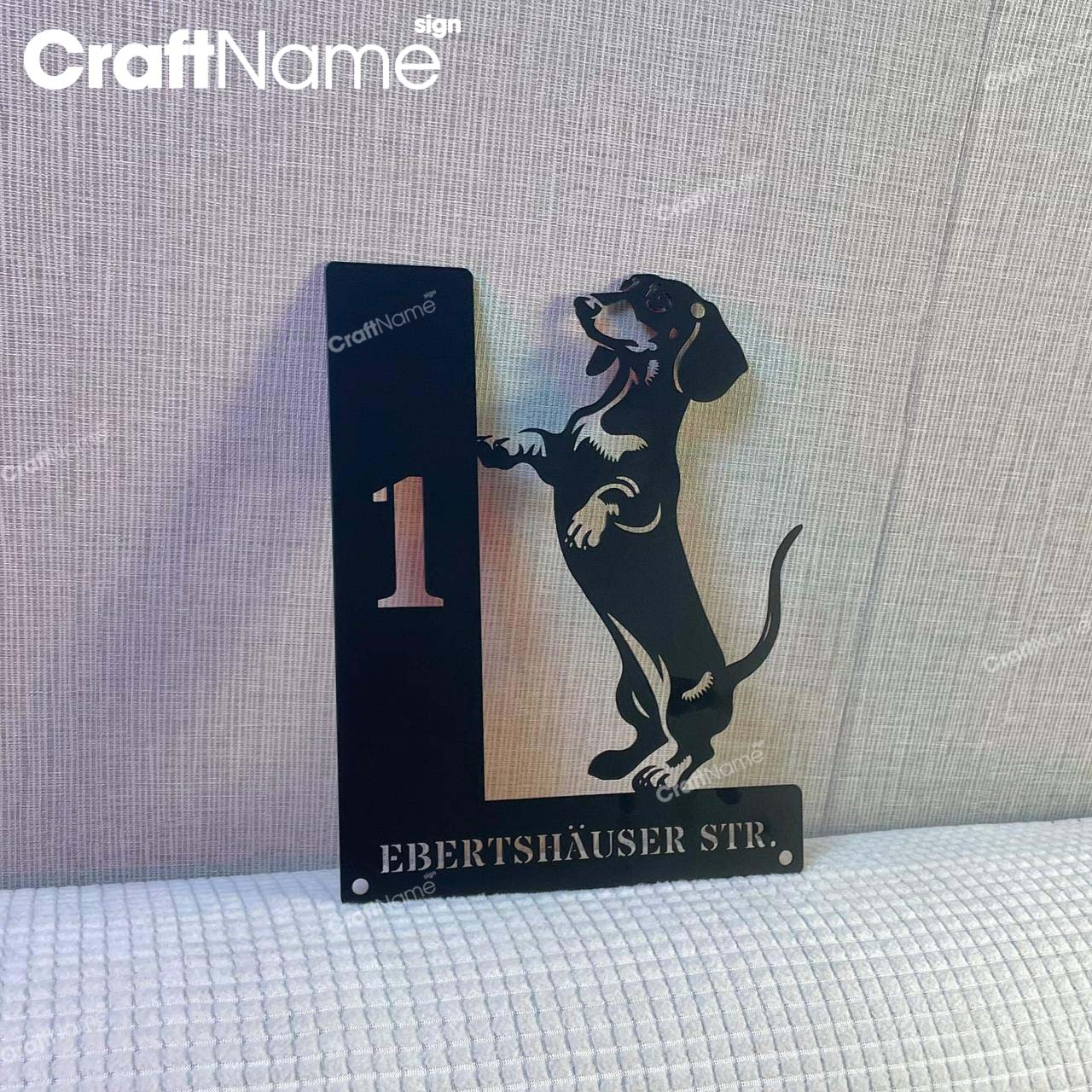 Personalized Dachshund House Number - Craft Name Sign