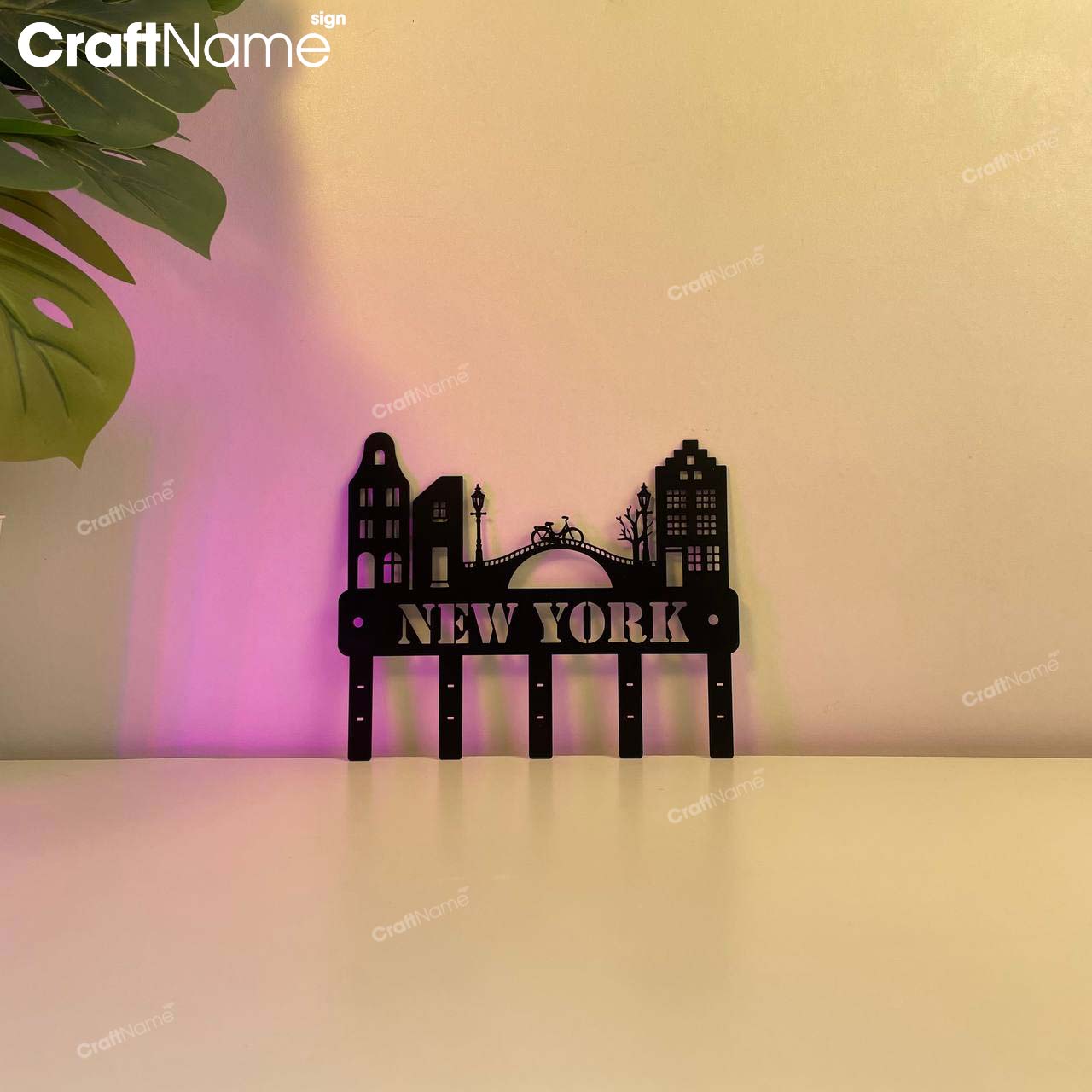 Custom Ancient Town Metal Key Holder - Craft Name Sign