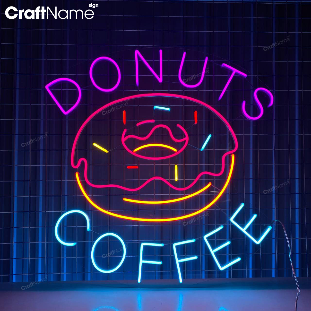 Donuts Coffee Neon Sign - Craft Name Sign