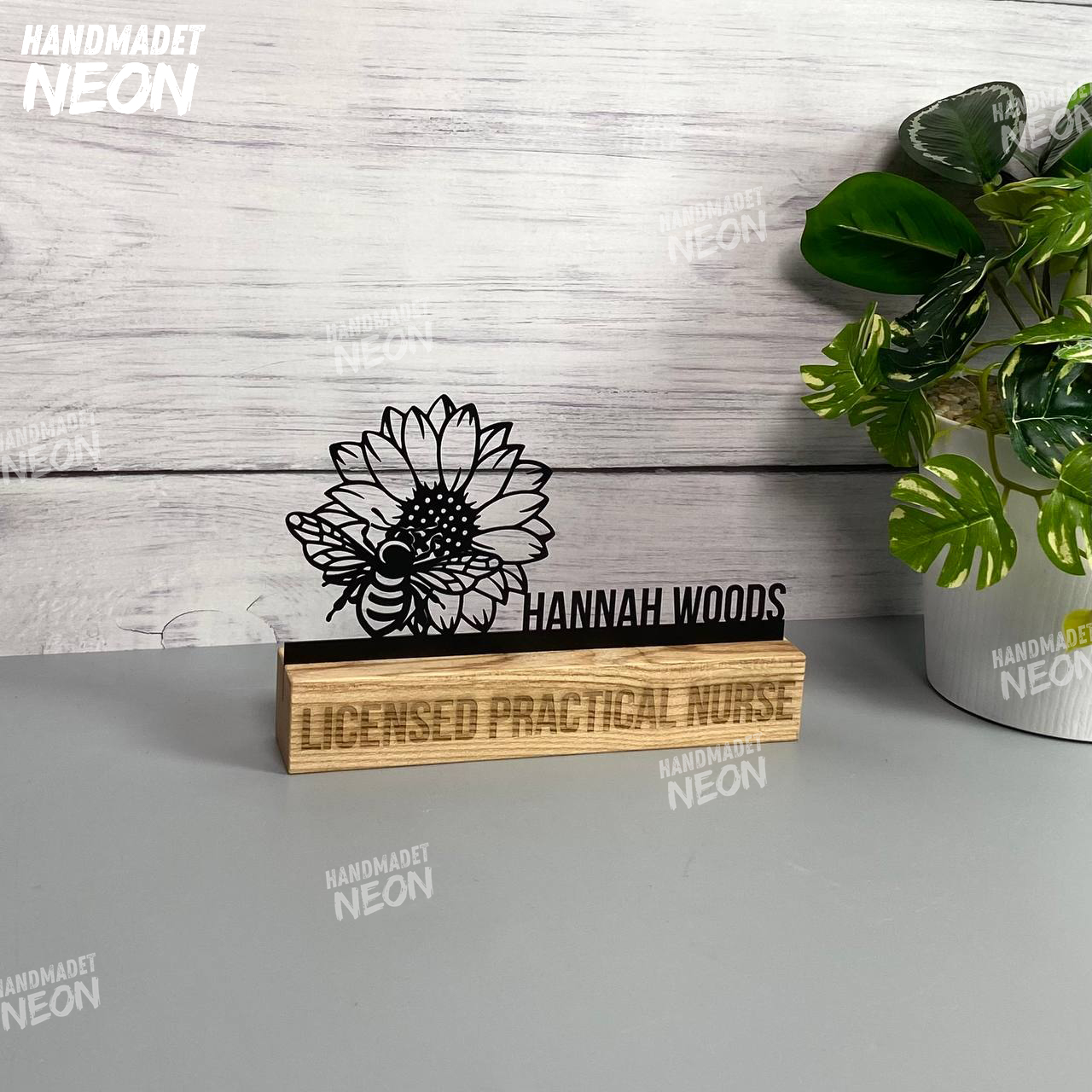 Custom Sunflower Desk Name Plate – HandmadeT Neon Sign