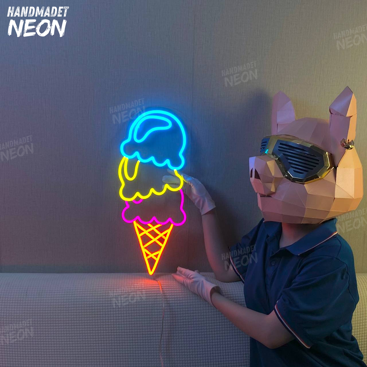 Ice Cream Cone Neon Sign – HandmadeT Neon Sign