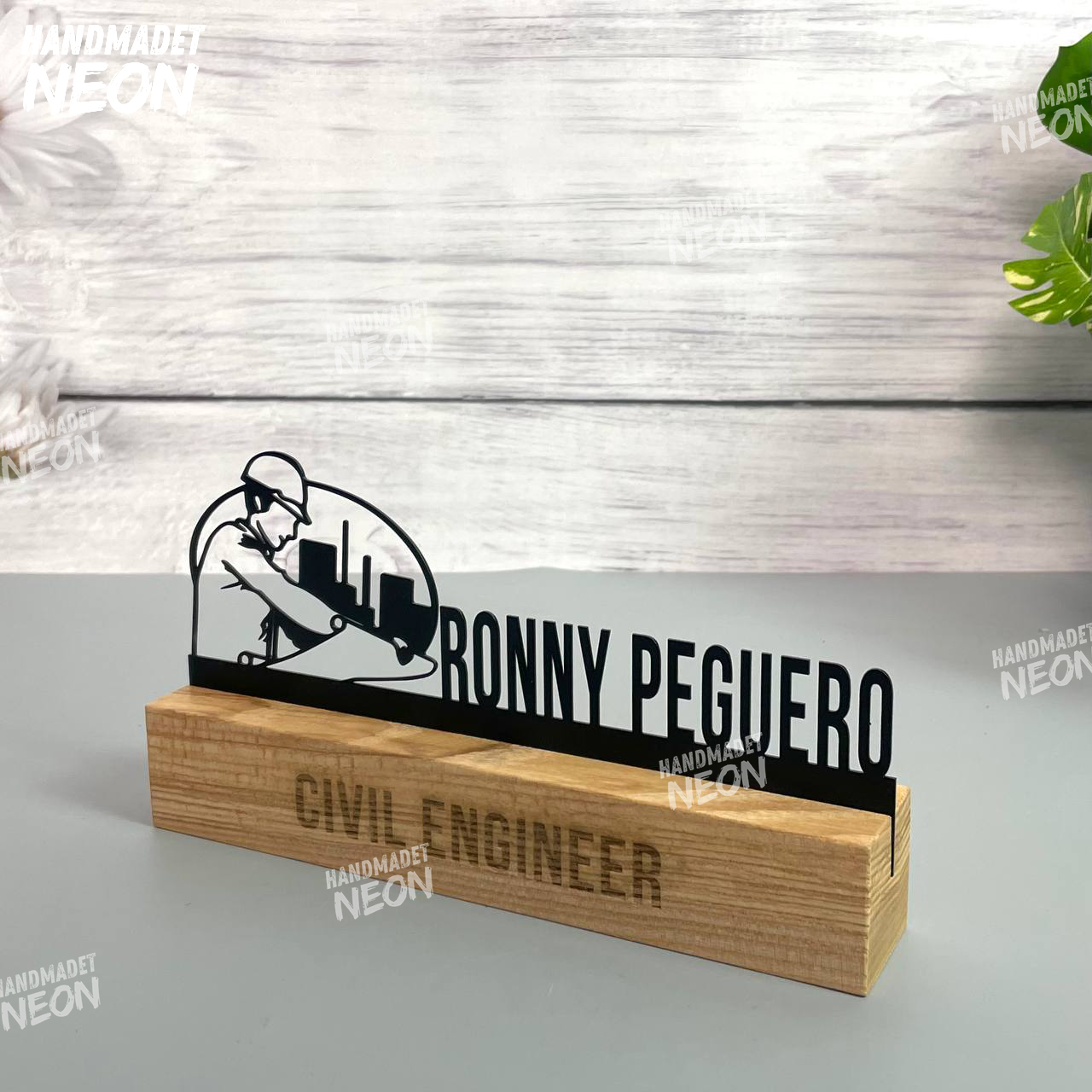 Custom Civil Engineer Metal Desk Name Plate – HandmadeT Neon Sign